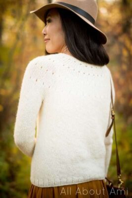 Easy Eyelet Yoke Sweater by Knitatude - All About Ami